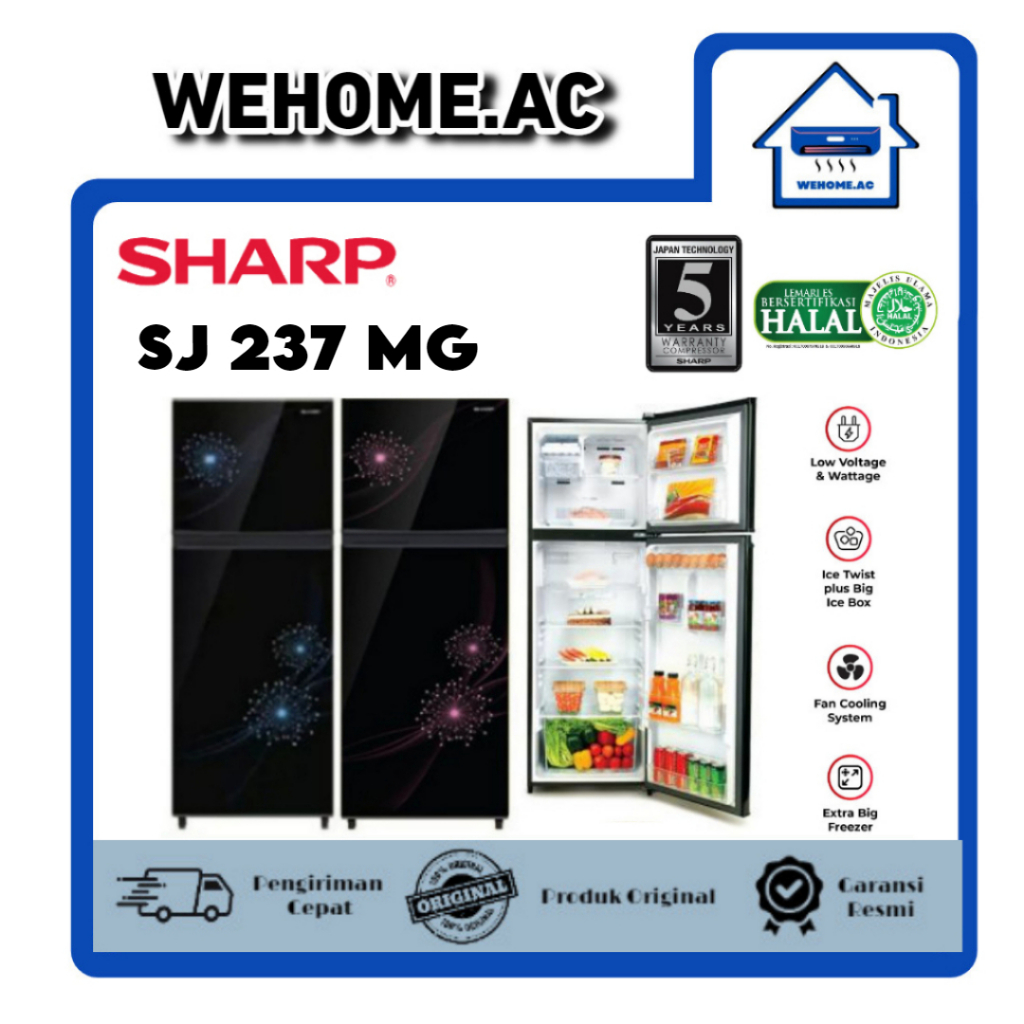 Jual Kulkas Sharp 2 Pintu SJ 237MG / 236MG Kulkas 2 Pintu Sharp Lemari Es Sharp Dua Pintu ...