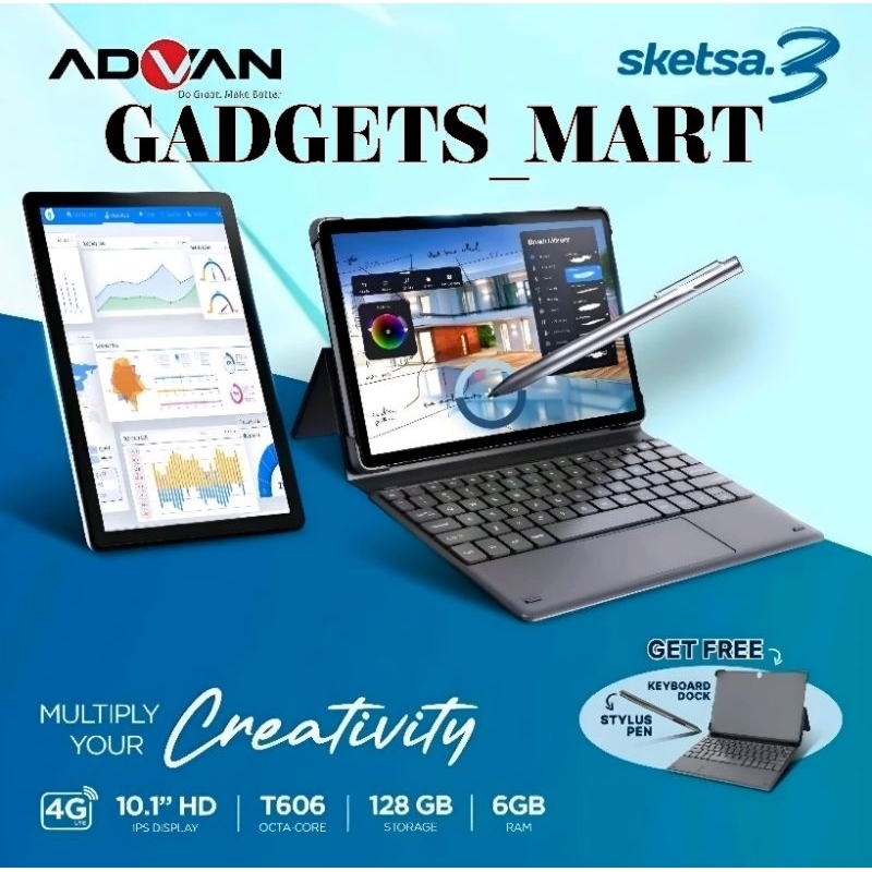 Jual Advan Tab Sketsa 3 6GB 128GB Include Cover Keyboard & Pen Garansi ...
