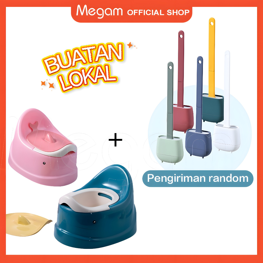 Jual Megam WC Training Anak Model Paus Lucu + Sikat Toilet Anak / Baby ...