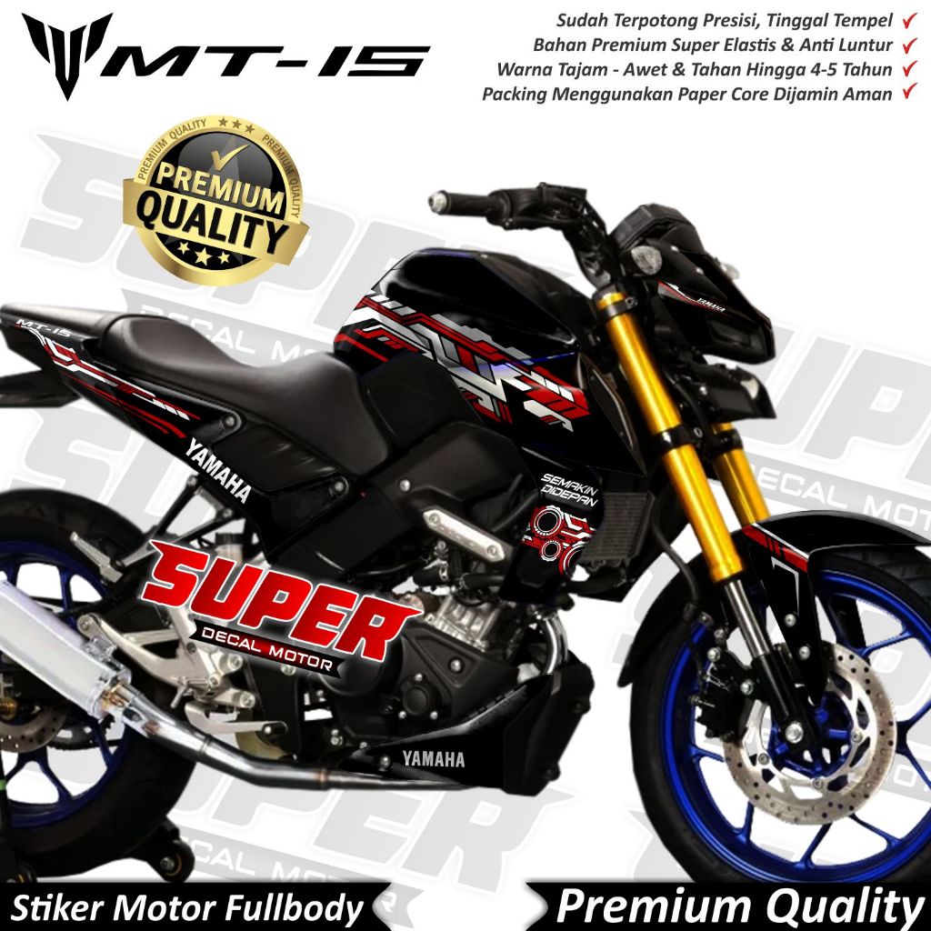 Jual Stiker Decal Motor Yamaha MT 15 Full Body Variasi Hitech | Shopee ...