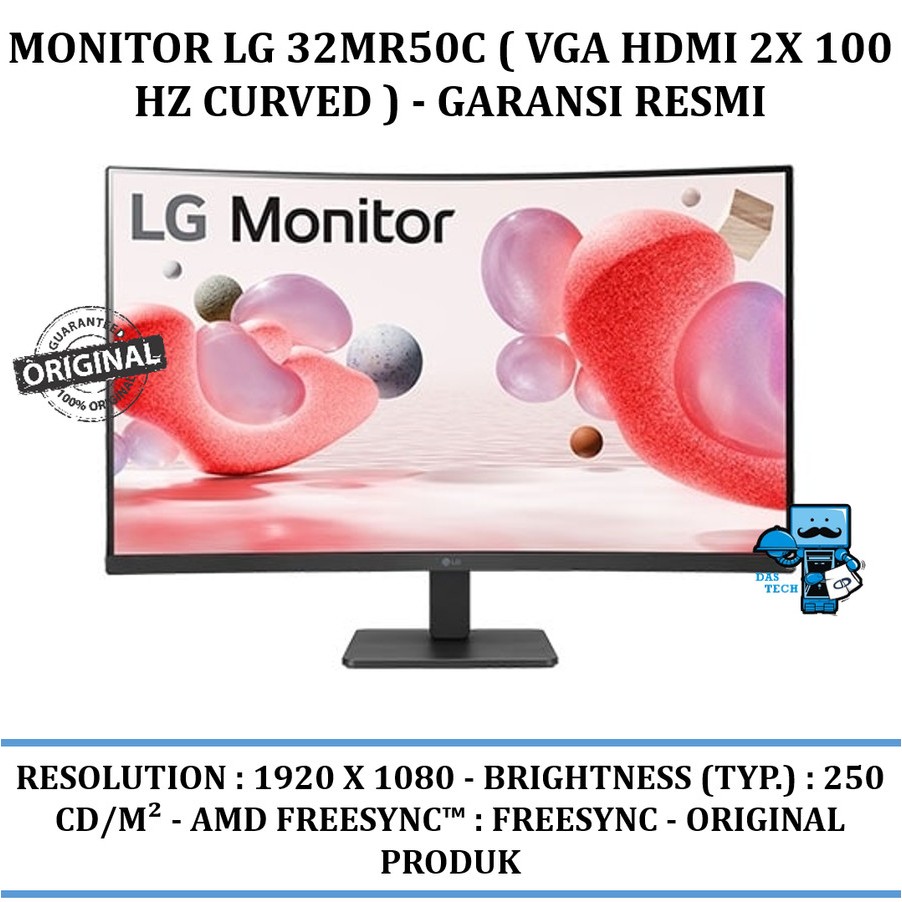 Jual Monitor LG 32MR50C ( VGA HDMI 2X 100 HZ CURVED ) - Garansi Resmi ...