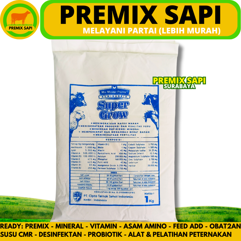 Jual SUPER GROW 1 KG - Premix Sapi Perah - Premix Kambing Perah - Meningkatkan Nafsu Makan ...