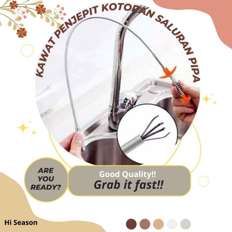Jual KAWAT PENJEPIT KOTORAN WASTAFEL KAWAT PEMBERSIH SALURAN PIPA AIR | Shopee Indonesia