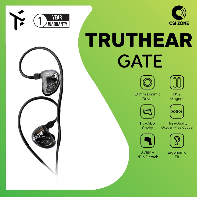 Jual TruthEar Gate 10mm Dynamic Driver In Ear Monitor Earphone | Shopee ...