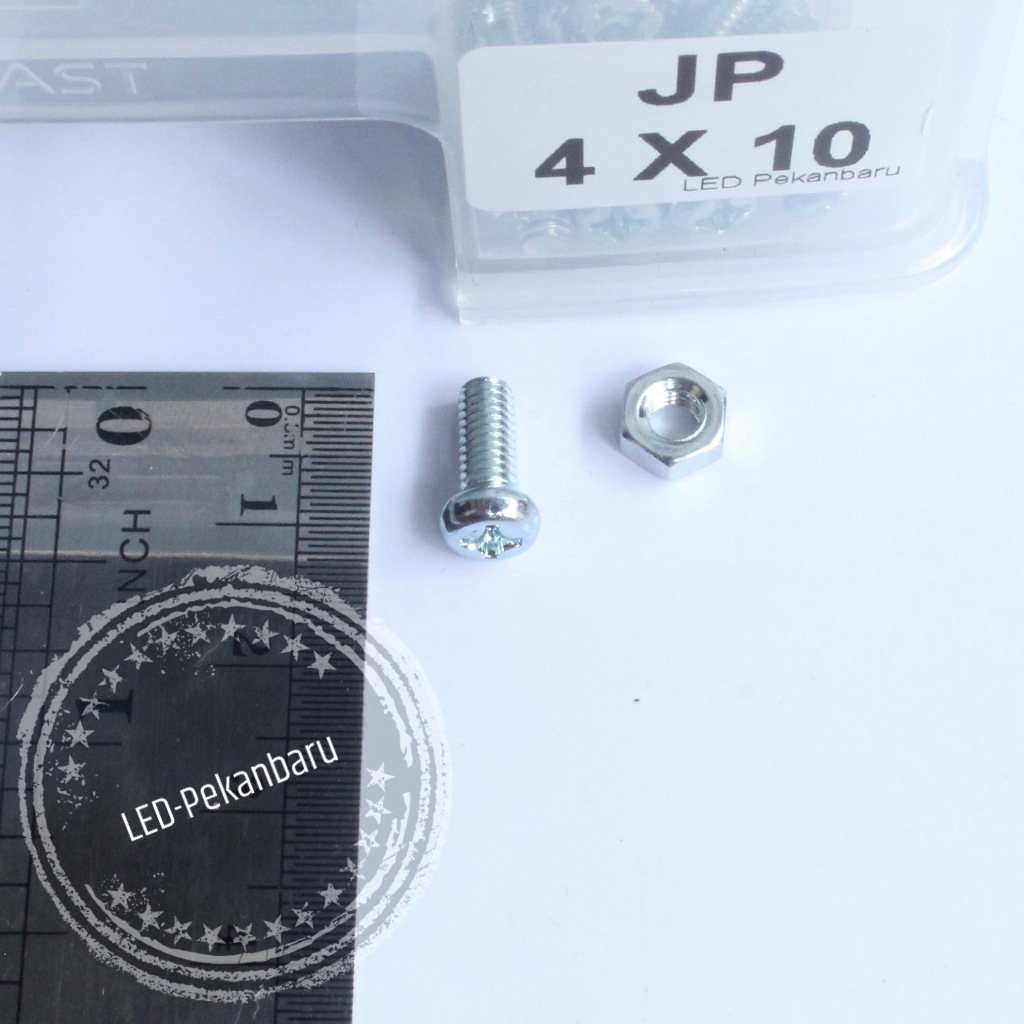 Jual 20PCS BAUT JP 4X10 4MM X 10MM PANJANG 1CM MUR NUT M4 KEPALA OBENG ...