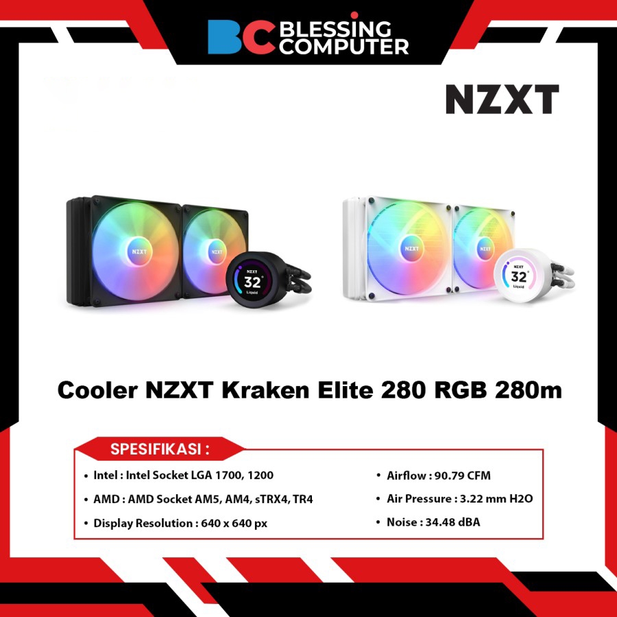 Jual Cooler NZXT Kraken Elite 280 RGB 280m White | Shopee Indonesia