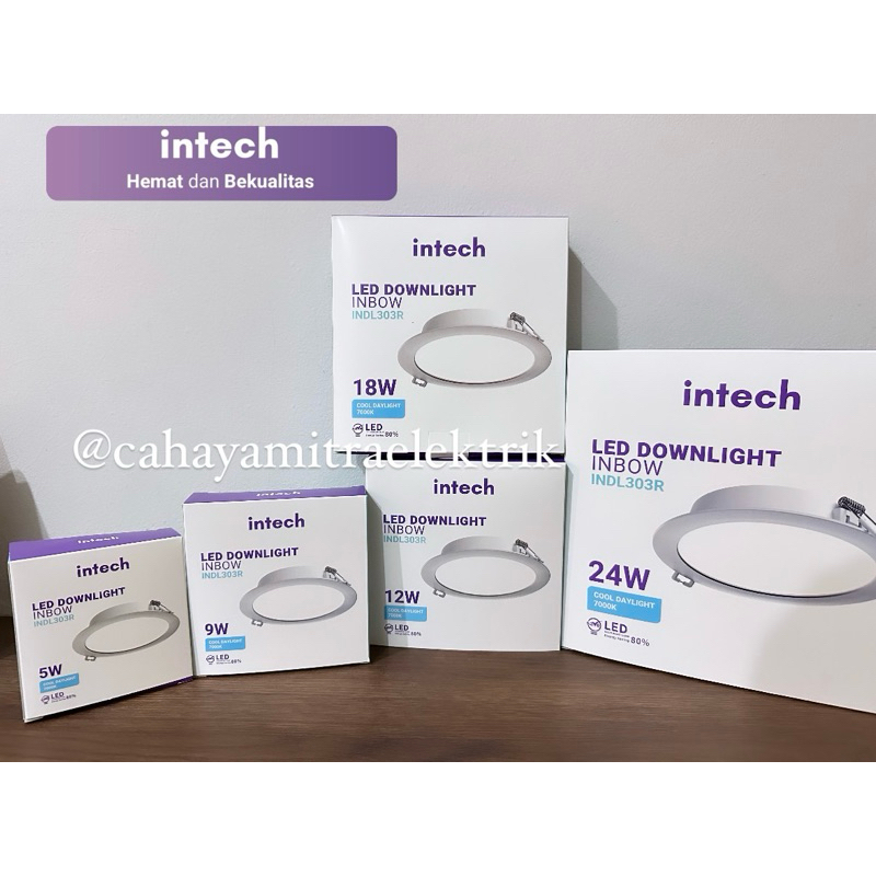 Jual LAMPU LED PLAFON SLIMDOWNLIGHT INTECH INBOW BY INLITE 5W,9W,12W ...