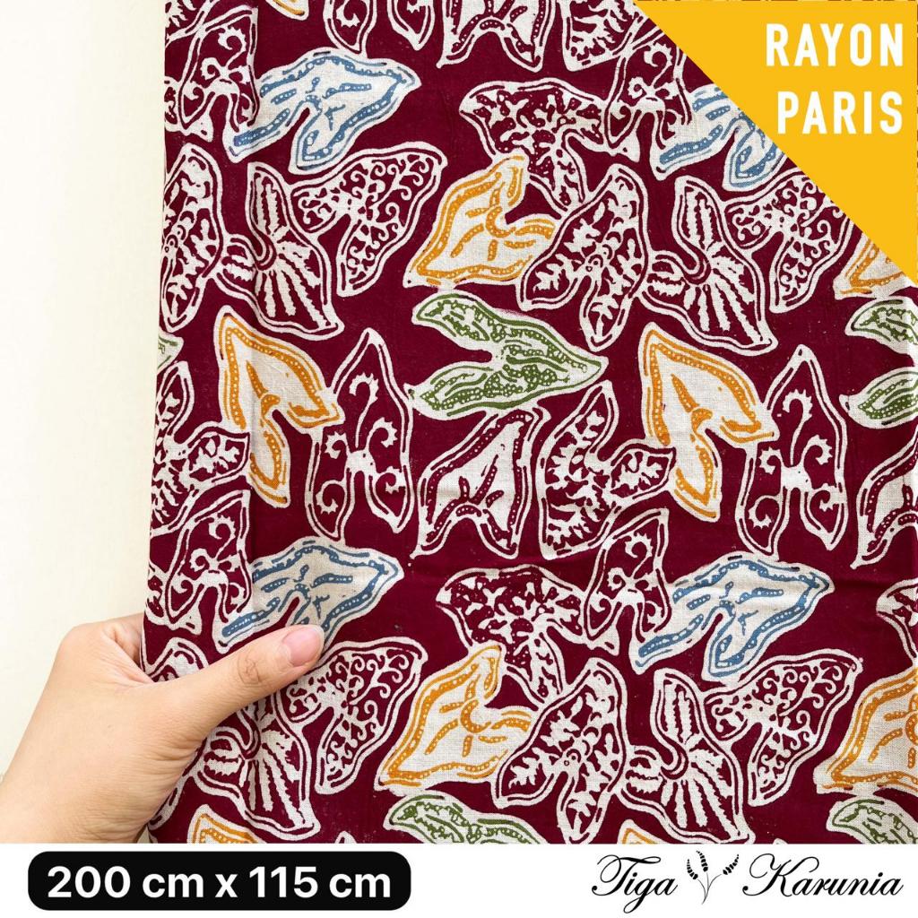 Jual Kain Batik Cap Premium Solo Daun Merah Colet RAYON PARIS | Shopee ...