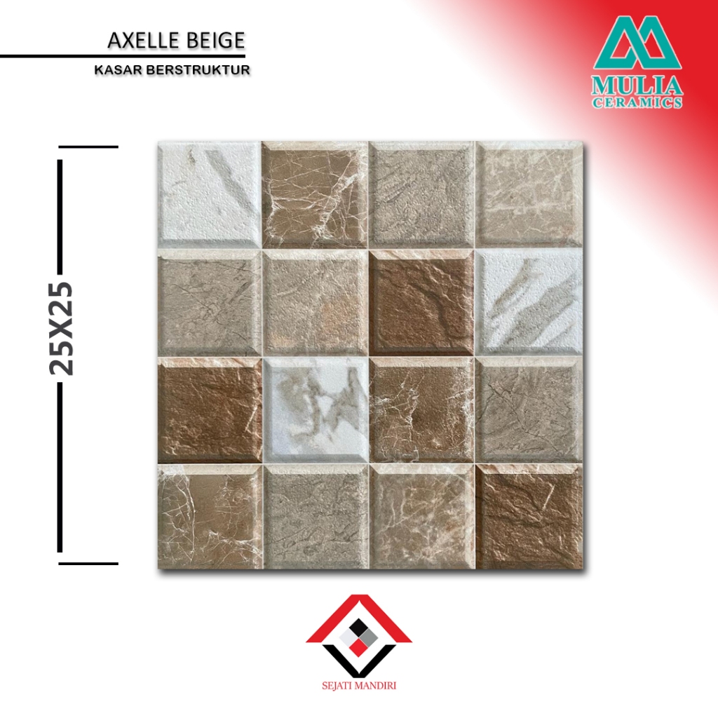 Jual keramik 25x25 - motif batu alam - mulia axelle beige | Shopee ...