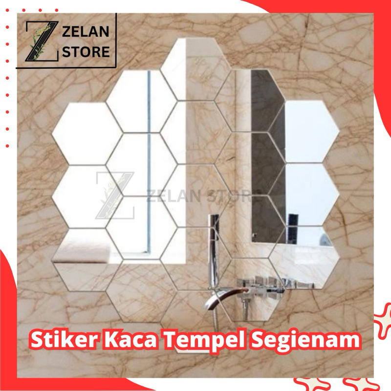 Jual Stiker Cermin Dinding Anti Pecah Segi Enam Tempel Sticker Kaca ...