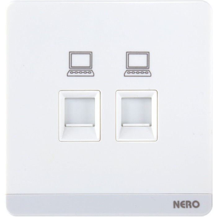 Jual Outlet Data CAT6 NERO Decora Q7 Q72PCA-W Putih 2 Gang | Shopee ...