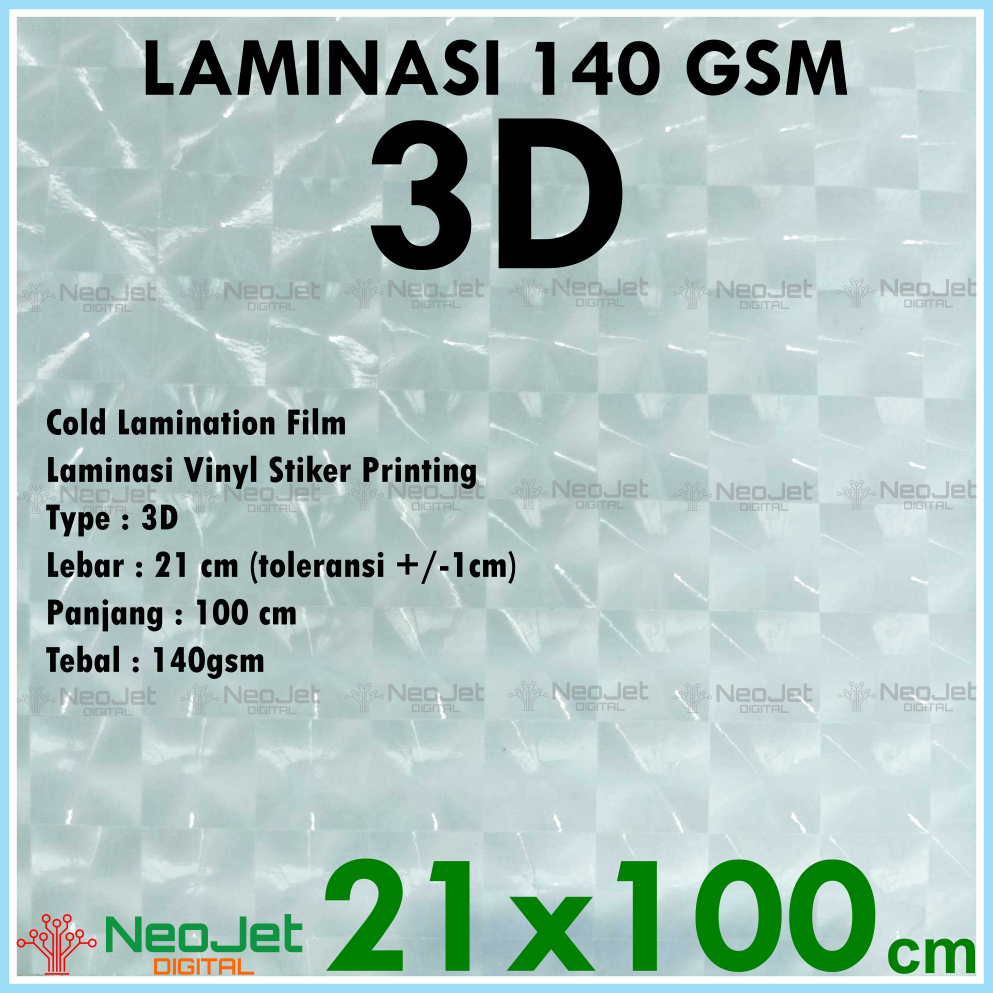 Jual Sample Laminasi Dingin 3D Efek Hologram Tiga Dimensi 21 cm x 100 ...