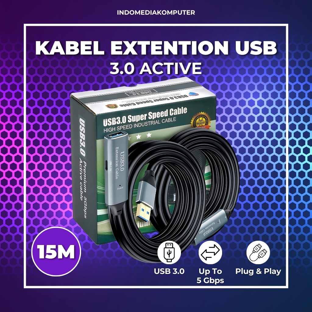 Jual Kabel Extention USB 3.0 15M Active USB 3.0 Extension 15M Cable USB ...
