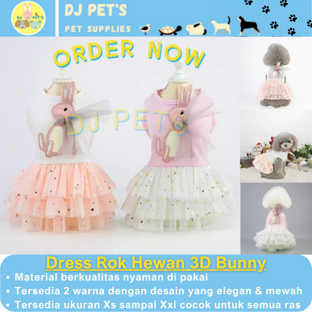 Jual Baju Anjing dan Baju Kucing Dress Hewan 3D Bunny | Shopee Indonesia