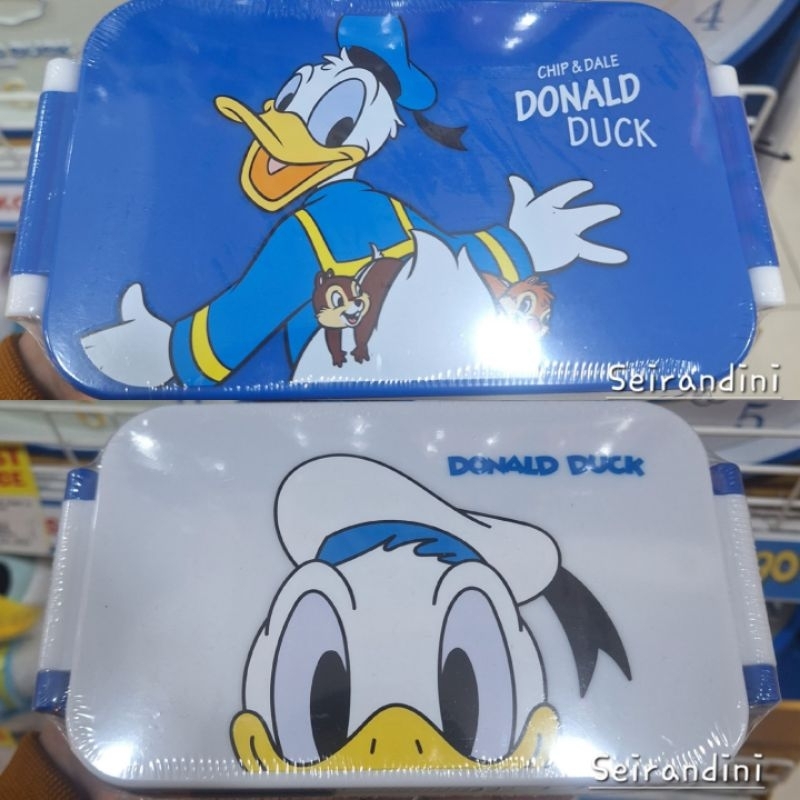 Jual Lunch Box Kotak Tempat Makan Sendok Garpu Disney Donald Duck ...