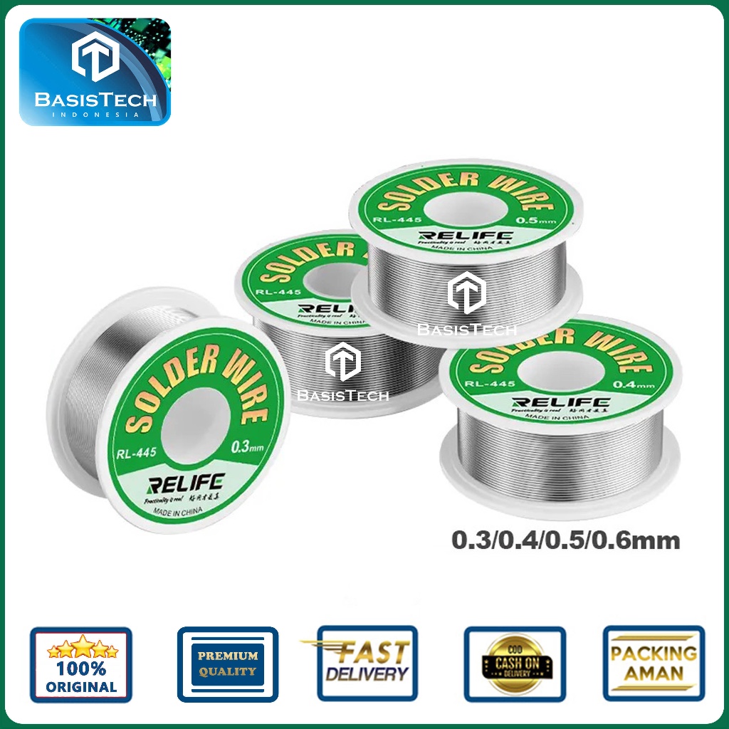 Jual TIMAH SOLDER GULUNGAN WIRE RELIFE RL-445 0.3MM 0.4MM 0.5MM 0.6MM 25G ORIGINAL | Shopee ...