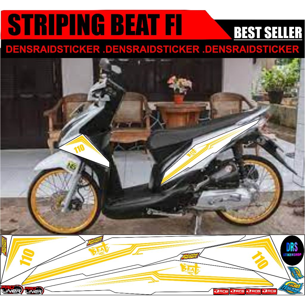 Jual STRIPING STIKER PAREASI BEAT FI PUTIH MODEL LIS PARIAN WARNA ...