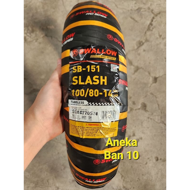 Jual Ban Swallow 100/80-14 Slash SB-151 Tubeless Soft Compound | Shopee ...