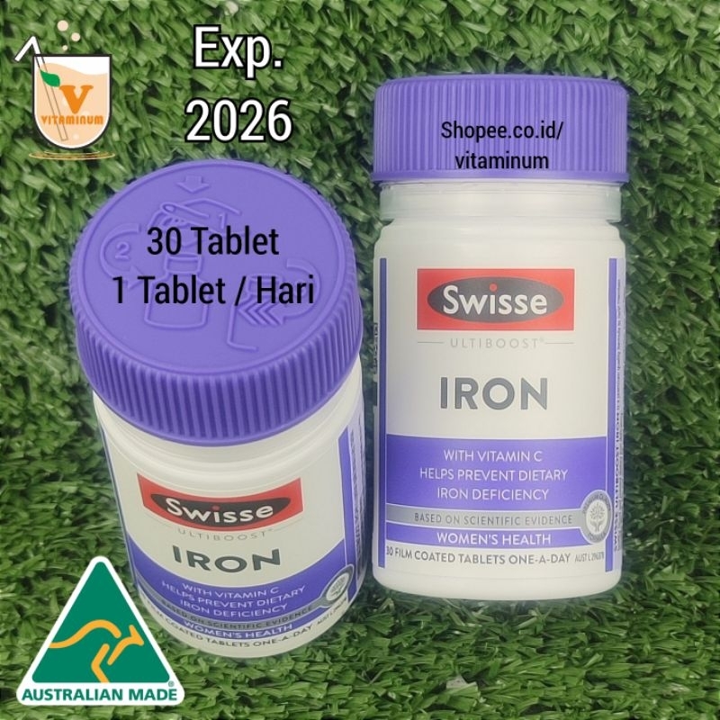 Jual Swisse Ultiboost Iron 30 tablet + Vitamin C + Spirulina. Suplemen ...