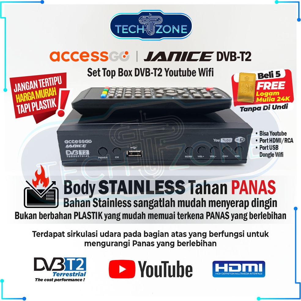 Jual Harga TERMURAAH Set Top Box STB DVBT2 Wifi AccessGo Body Full ...