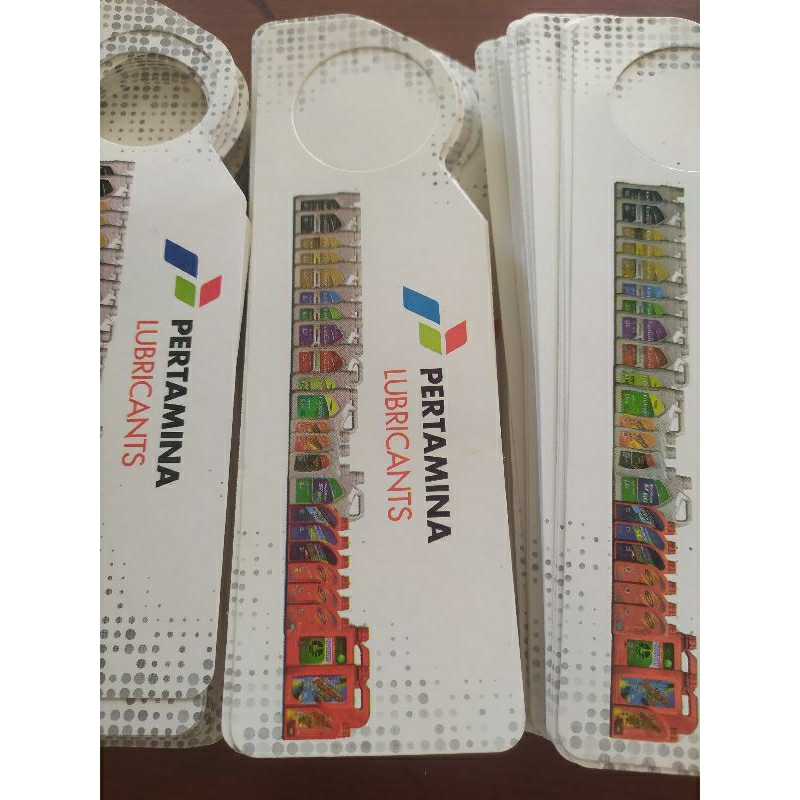 Jual KERTAS LABEL KARTU GANTUNGAN GANTI OLI PERTAMINA SERVICE CARD KM ...
