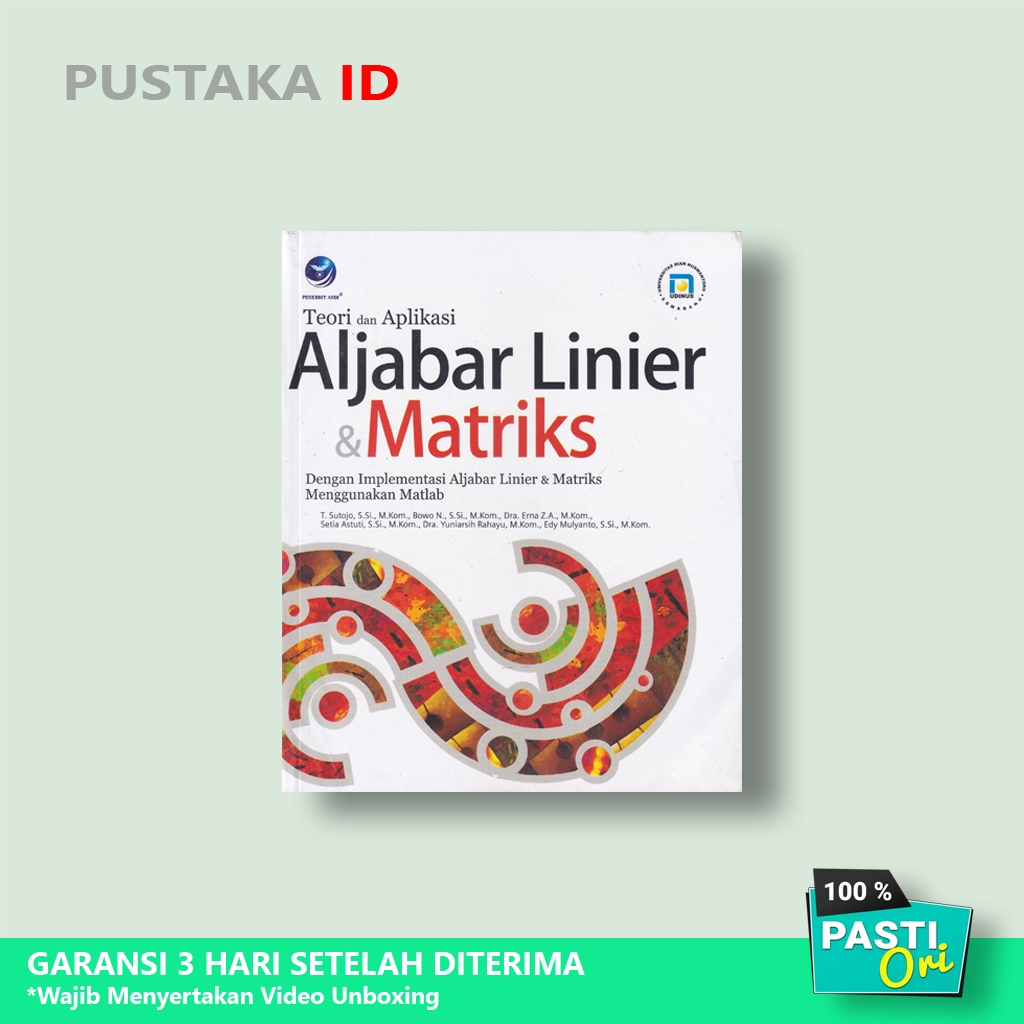 Jual Buku Teori Dan Aplikasi Aljabar Linier Dan Matriks - Original | Shopee Indonesia