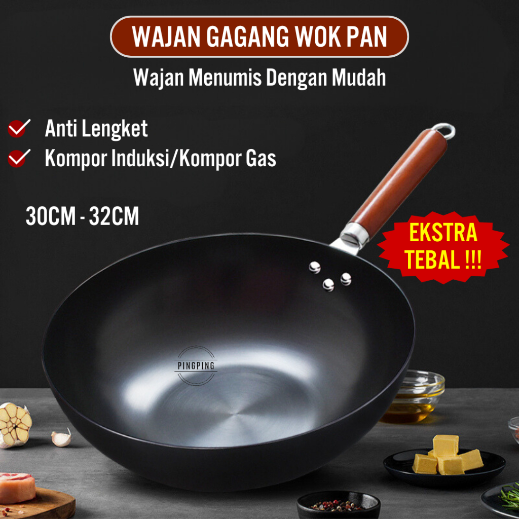 Jual Teflon / wok pan / Wajan Anti Lengket / Wajan gagang | Shopee ...