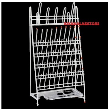 Jual Laboratory Drying / Draining Rack 55 Pegs with Pan BESI | Shopee ...