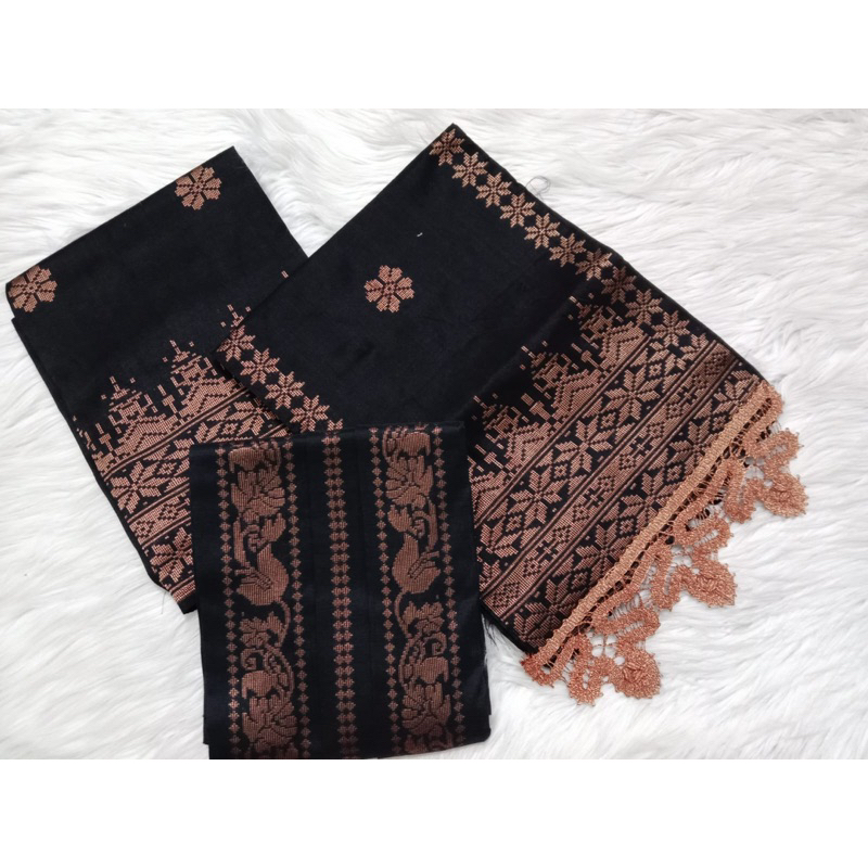 Jual Songket silungkang set couple hitam tembaga | Shopee Indonesia