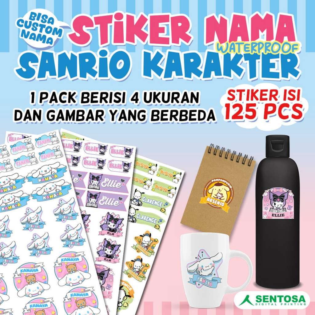 Jual STICKER NAMA SANRIO KARAKTER WATERPROOF | Shopee Indonesia