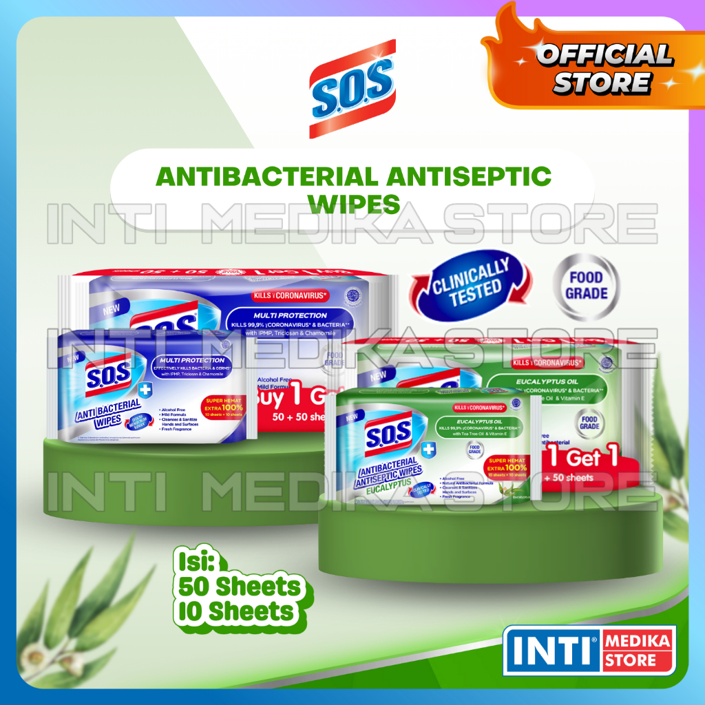 Jual SOS - Antibacterial Wipes All in One | Tisu / Tissue Basah ...