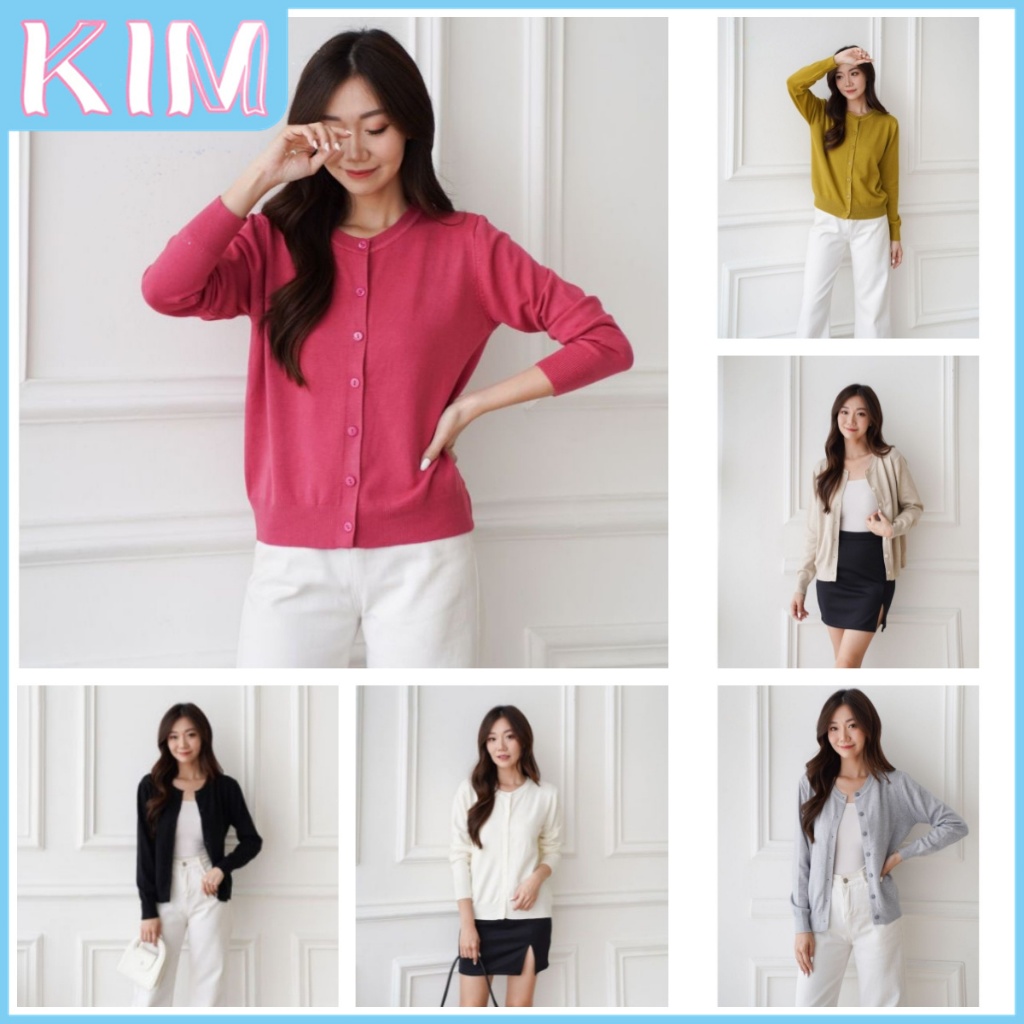 Jual KIM Cardigan Outer Halus Cardigan Knit Premium Atasan Rajut Wanita Soft Knit Multi-Warna ...