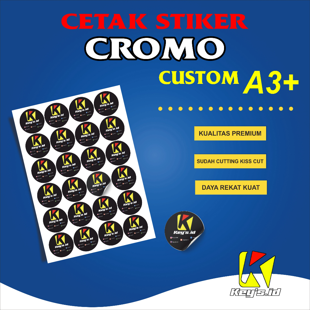 Jual CETAK STIKER CROMO CUSTOM A3+, CETAK STICKER CUSTOM SUDAH CUTTING ...