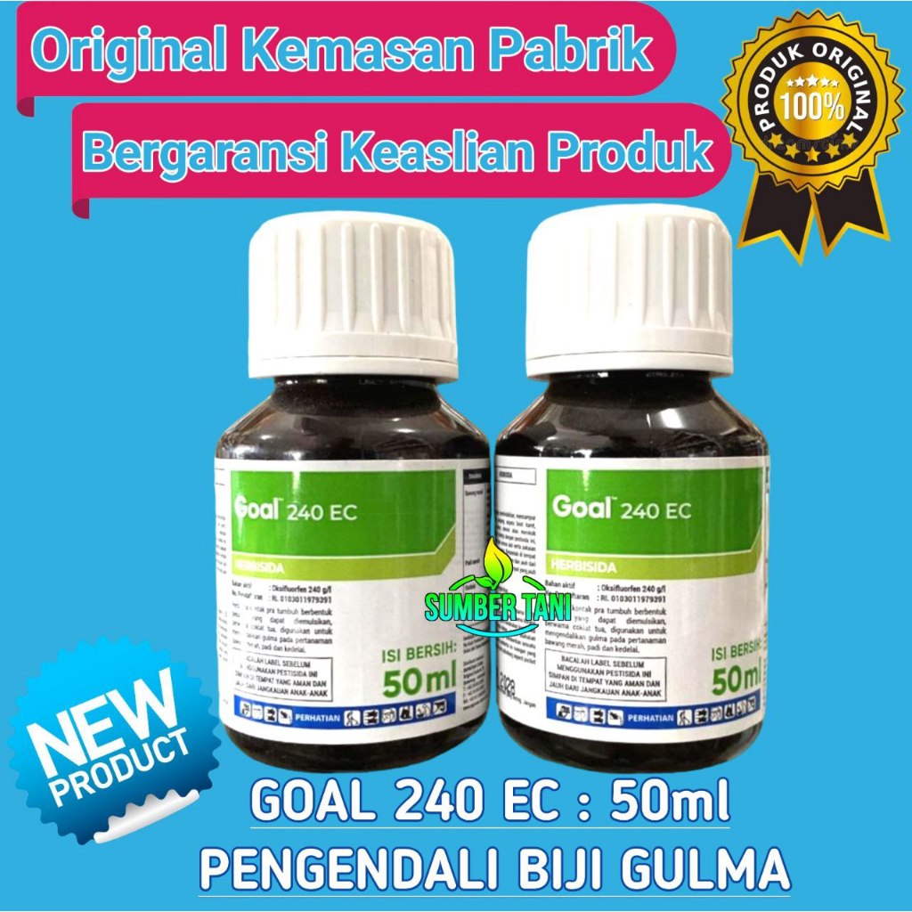 Jual Herbisida PRA Tumbuh GOAL 240 EC | 50 ml | Pengendali Biji Gulma ...