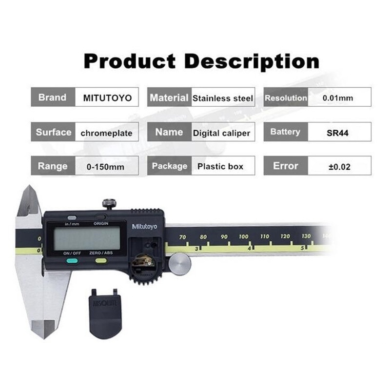 Jual Mitutoyo Vernier Ruler LCD Digital Caliper Stainless Steel Presisi ...