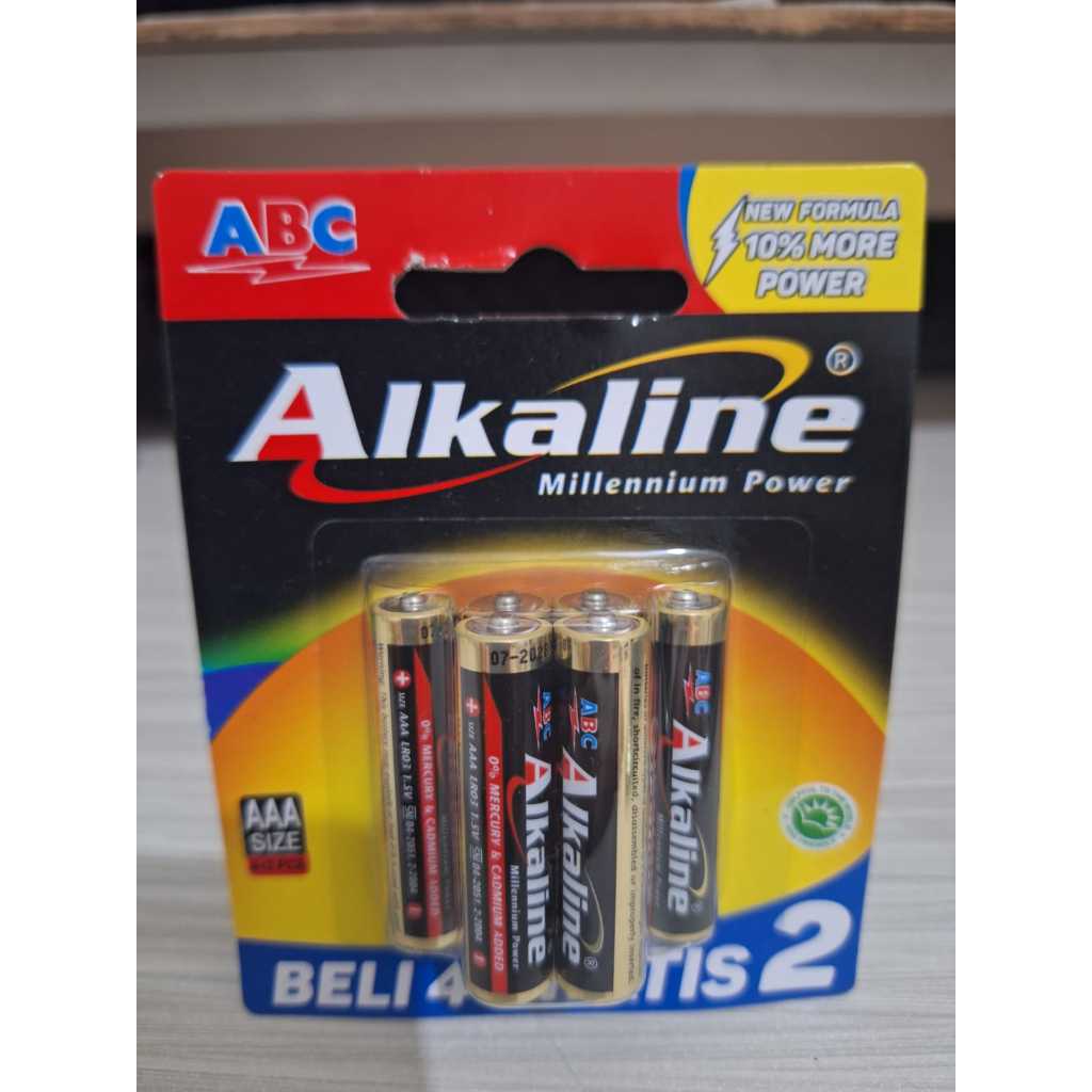 Jual Baterai ABC Alkaline AAA isi 6 ( 4+2 ) | Shopee Indonesia