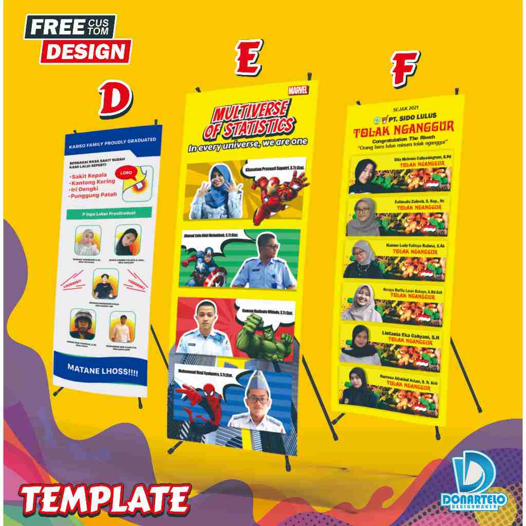 Jual FREE DESAIN Cetak X Banner 160cm X 60cm 1 hari jadi, BANNER WISUDA ...