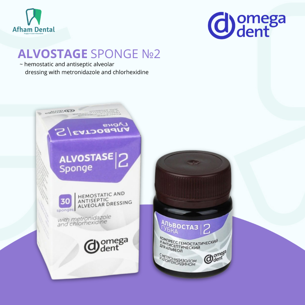 Jual AFHAM DENTAL OMEGADENT ALVOSTASE SPONGE Hemostatic dan Antiseptic ...