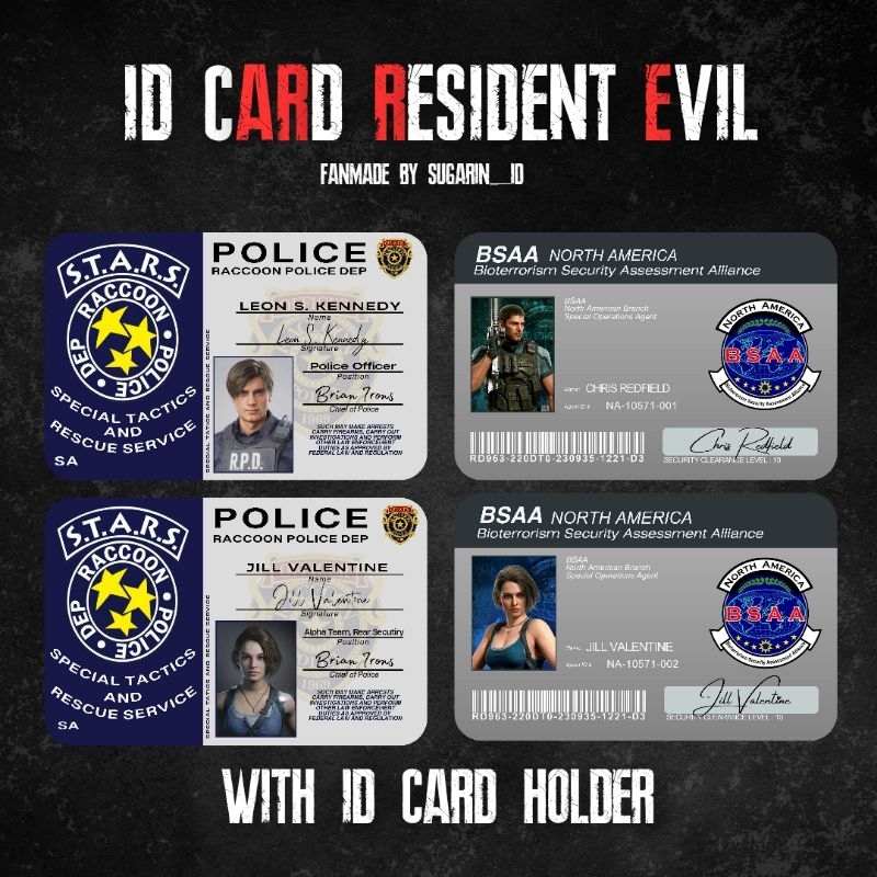 Jual [CLEARANCE SALE] ID CARD RESIDENT EVIL LEON S. KENNEDY JILL ...
