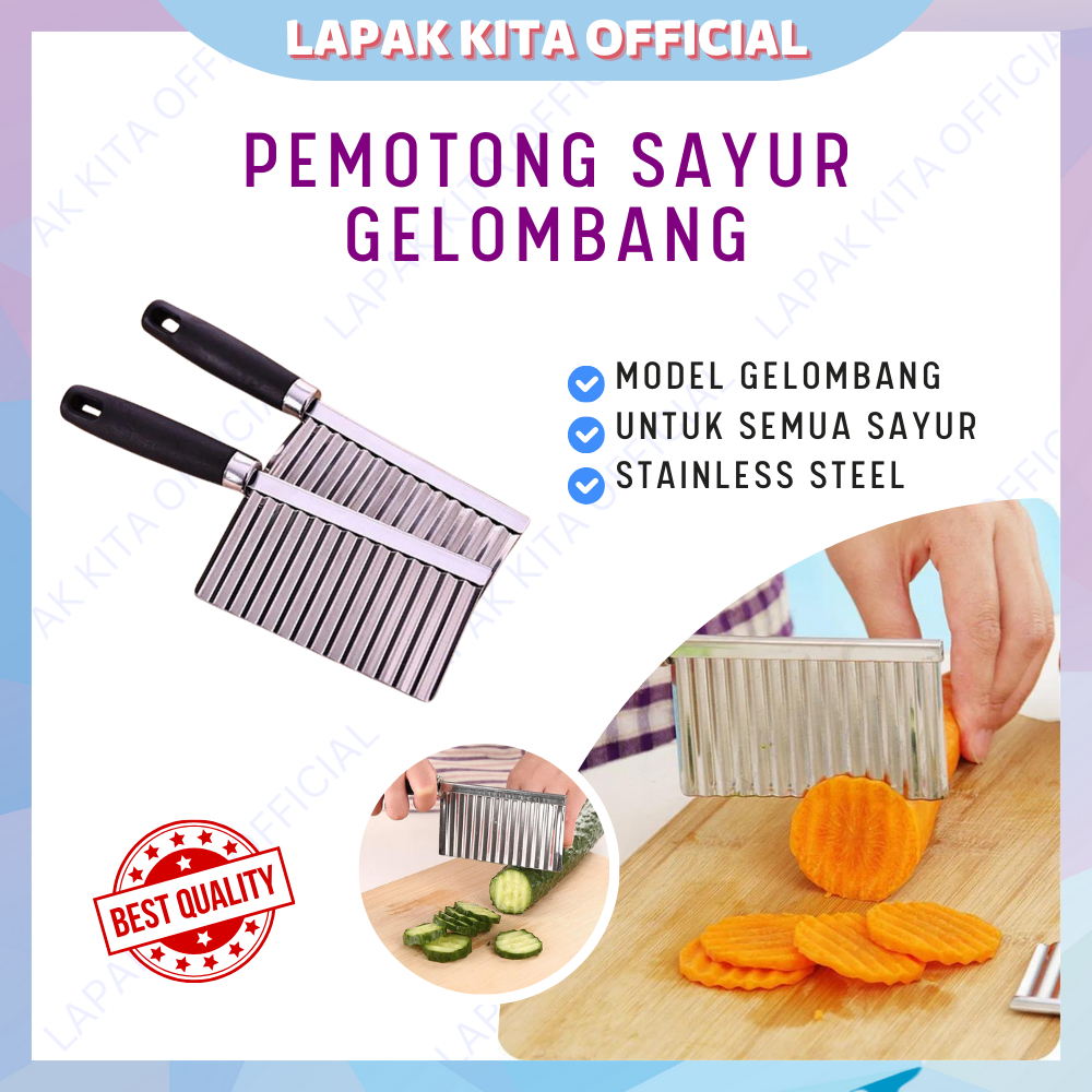 Jual Pemotong kentang timun gelombang / Pisau dapur model gelombang ...