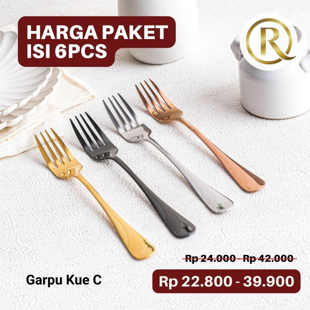 Jual Paket Isi 6pcs Garpu Kue C Dessert Stainless Steel Korea Tebal ...