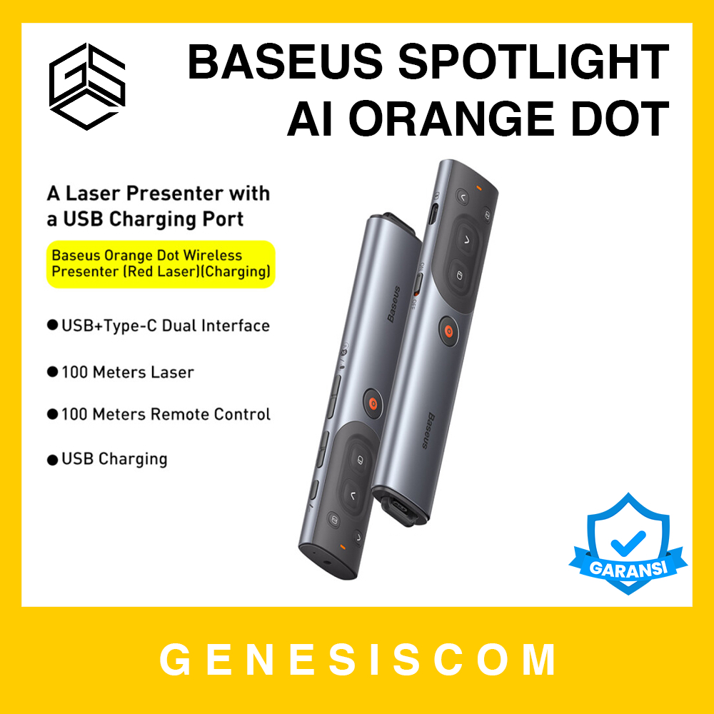 Jual Presenter Laser Pointer BASEUS AI Orange Dot Spotlight Digital ...