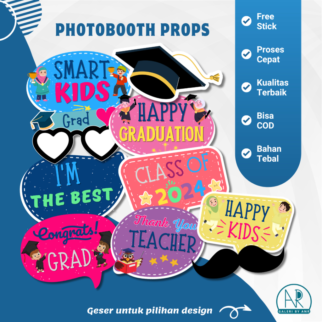 Jual D61 Photobooth Props Graduation custom | dekorasi foto hiasan foto ...
