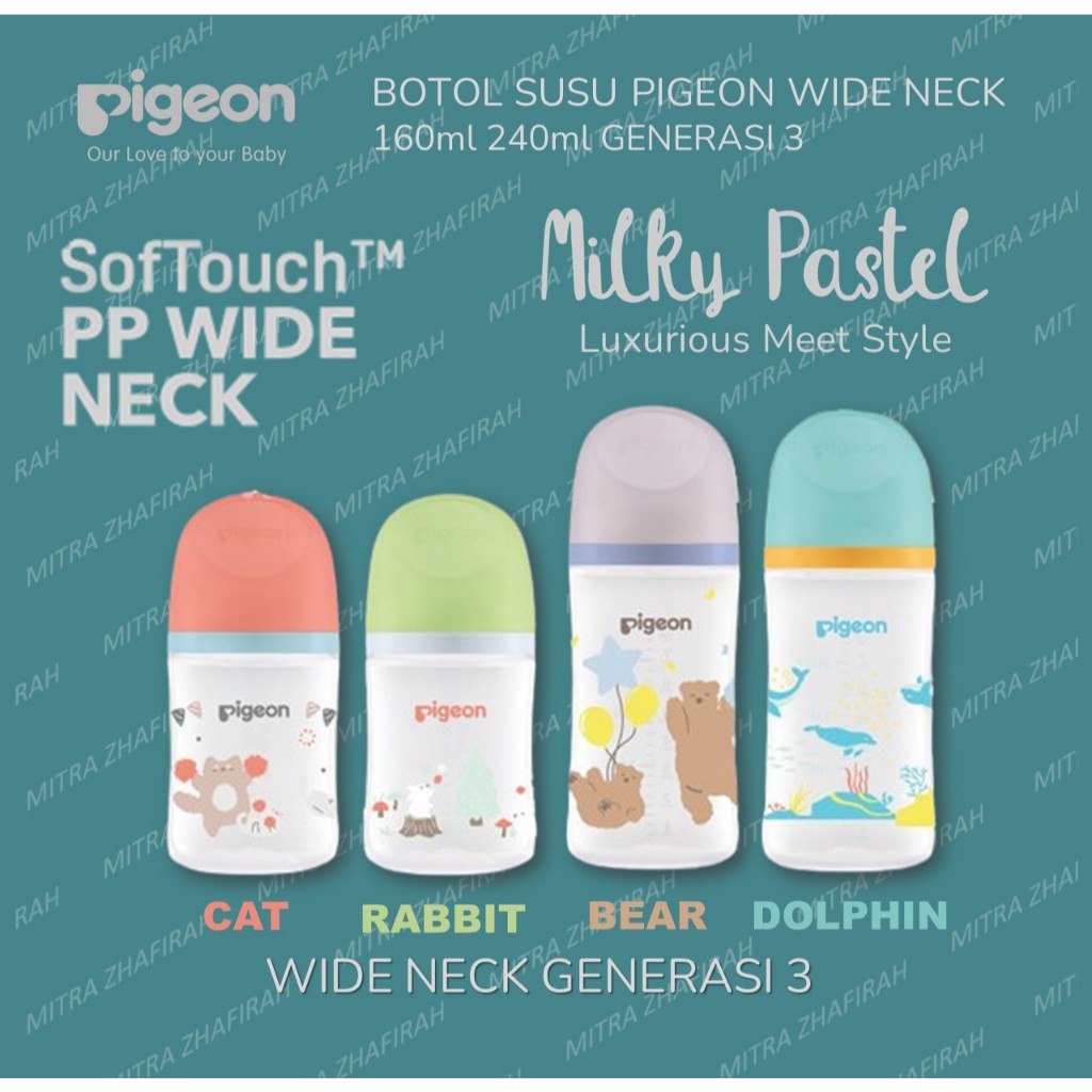 Jual Pigeon Botol Susu Wide Neck Botol Generasi 3 — Botol Susu Pigeon ...