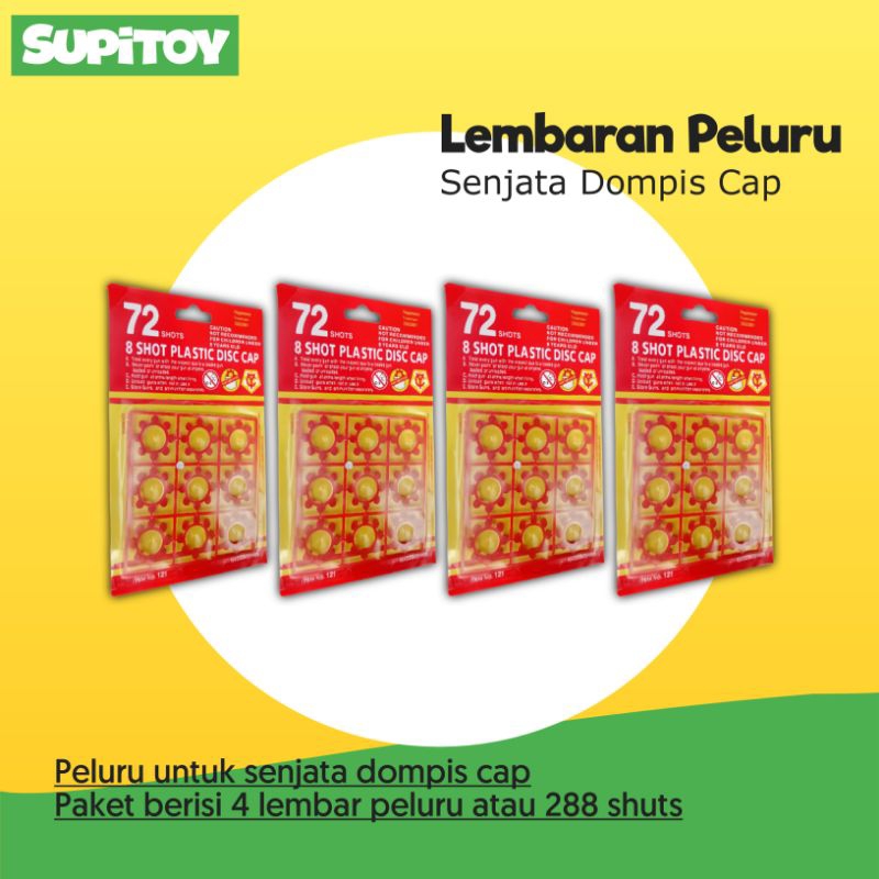 Jual Peluru Dompis Ring Cap Gun 4 Lembar (288 Shuts) & 8 Lembar (576 ...