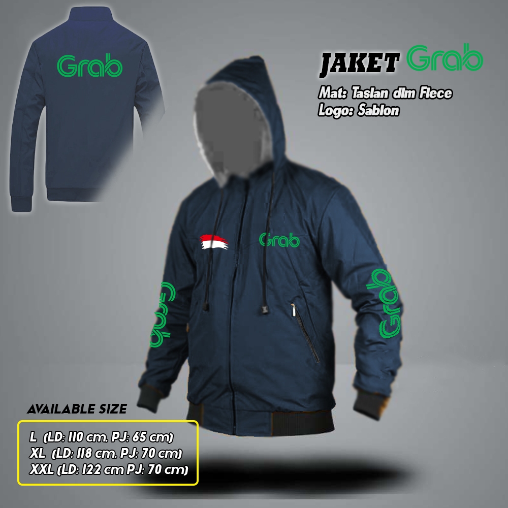 Jual JAKET BOLAK BALIK DRIVER GRAB BAHAN PARASUT / FREE SABLON NAMA ...