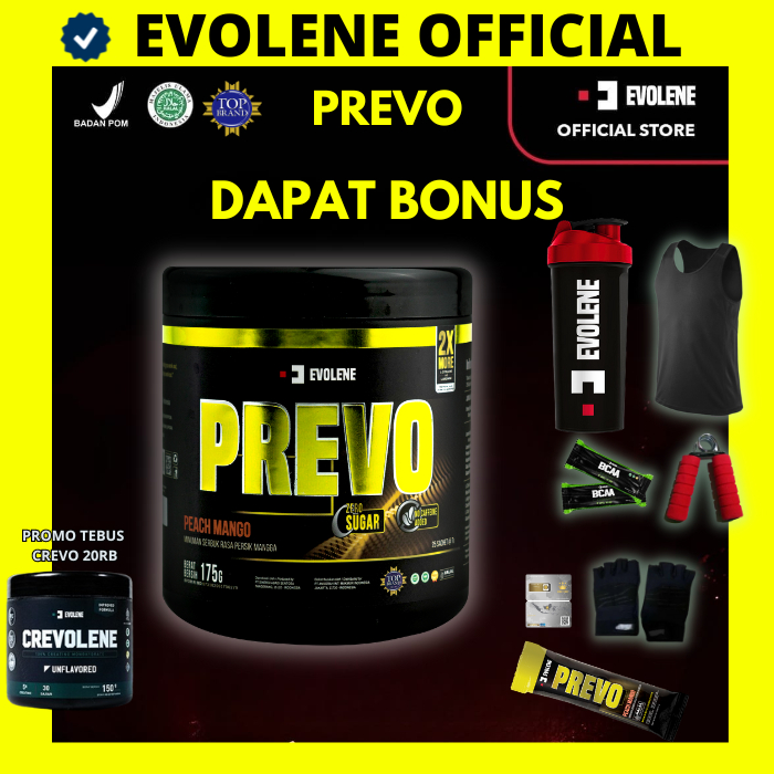 Jual PREVO 1 BOTOL ISI 45 PRE WORKOUT BPOM HALAL PREWORKOUT EVOLENE ...
