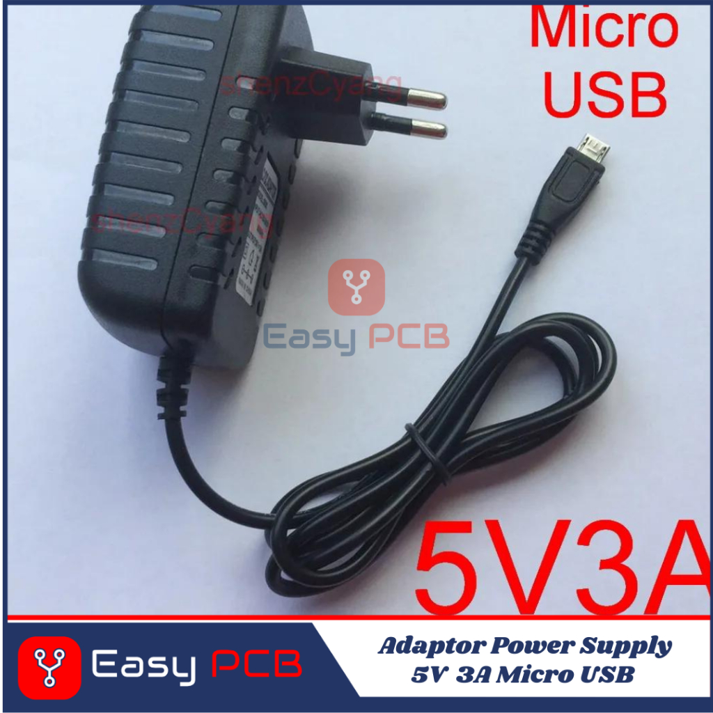 Jual Adaptor 5V-3A dengan Micro USB untuk Raspberry Pi 4 (PI4) | Shopee ...
