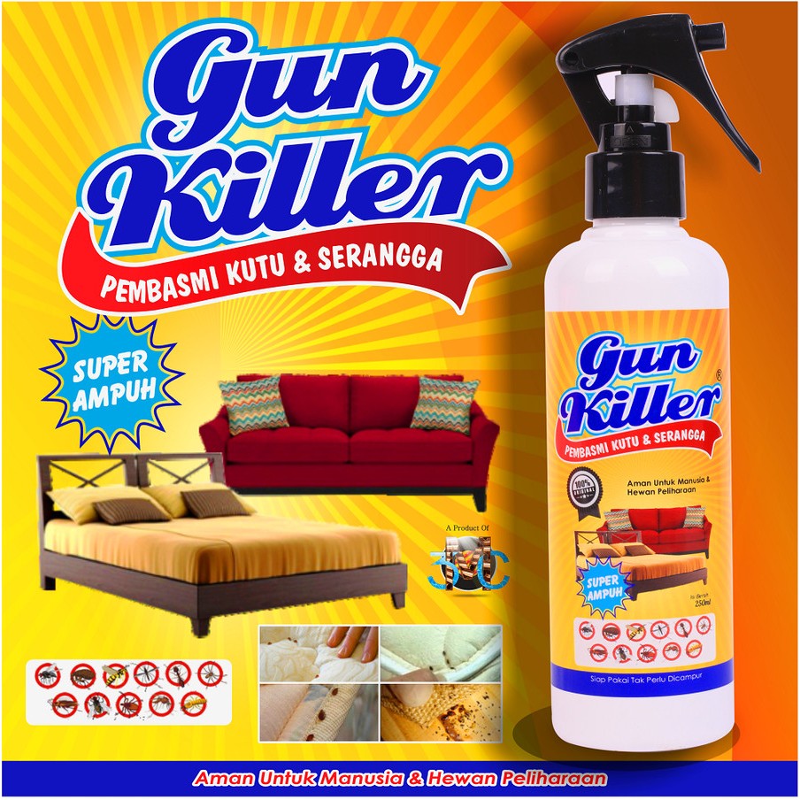 Jual Gun Killer Pembasmi Kutu Kasur Sofa Obat Anti Kecoa Rayap Semut ...
