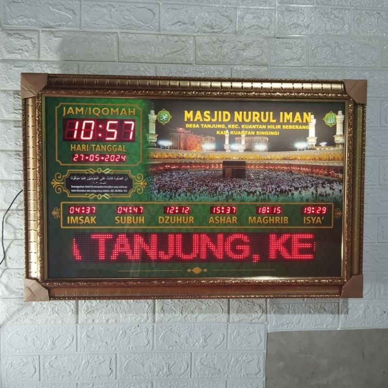 Jual JAM MASJID DIGITAL RUNNING TEXT JAM MASJID TULISAN BERJALAN JAM ...